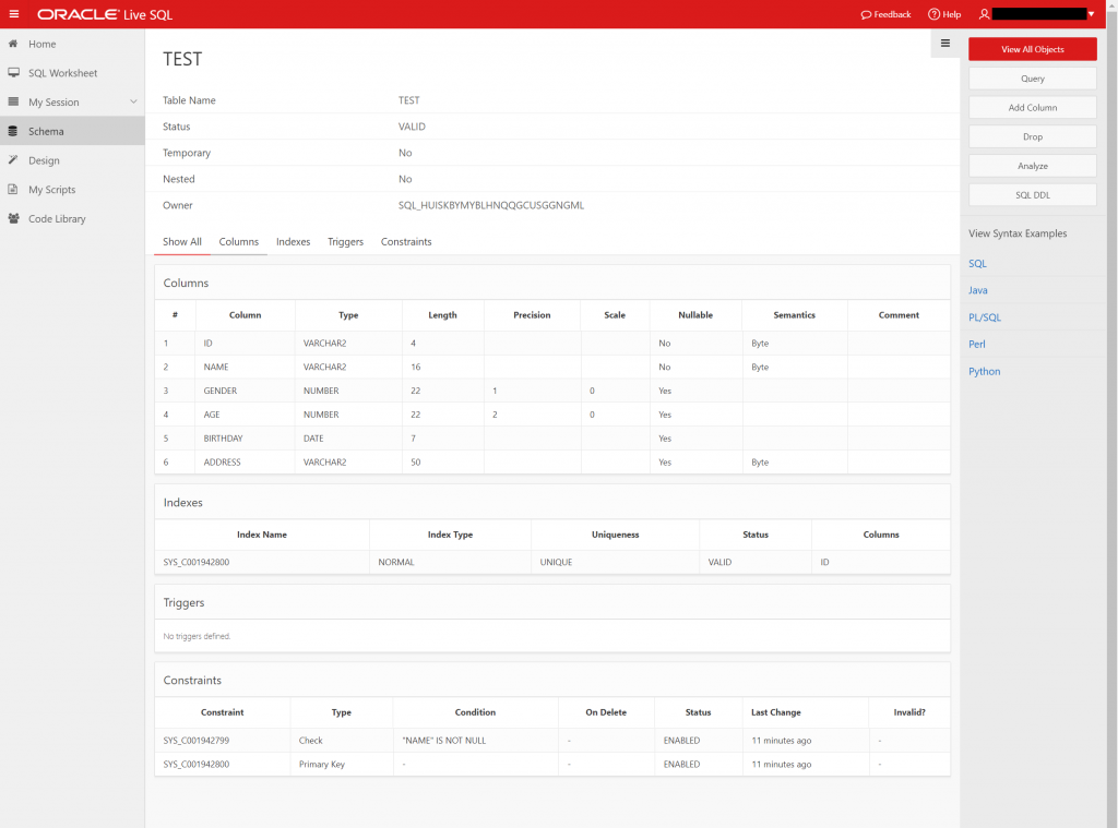 「Oracle Live SQL」を試してみる | TECH PROjin