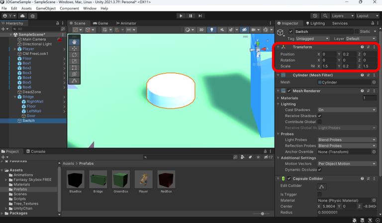 【Unity】3Dアクションゲームを作ろう！#8 ステージの作成（スイッチ・扉） | TECH PROjin