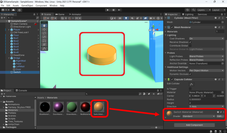 【Unity】3Dアクションゲームを作ろう！#8 ステージの作成（スイッチ・扉） | TECH PROjin